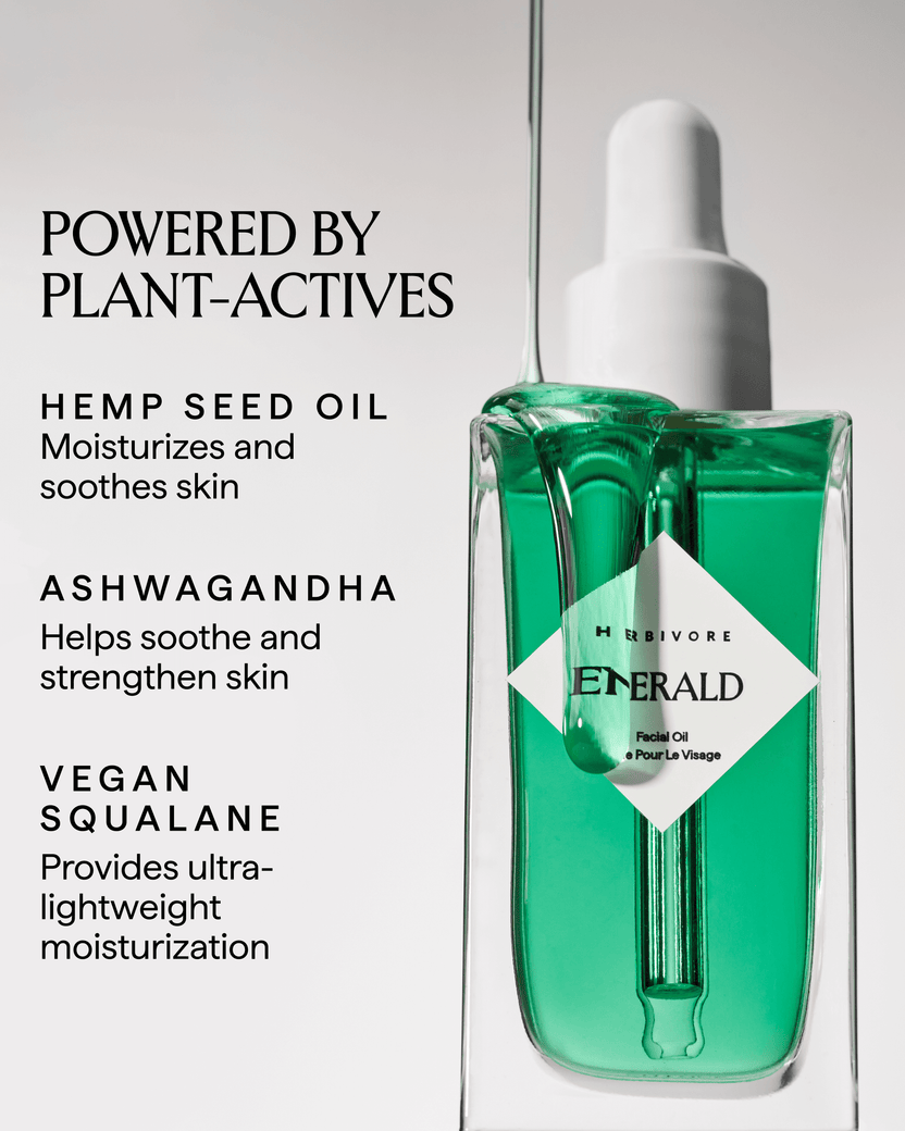 EMERALD Hemp Seed + Adaptogens Calming Facial Oil – Herbivore Botanicals